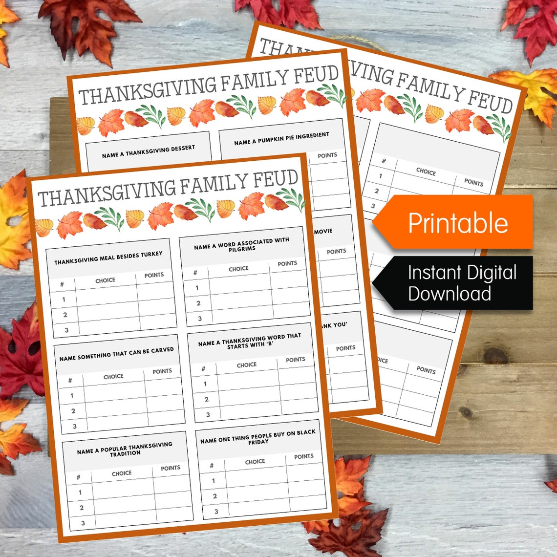 Thanksgiving Games Printable Bundle, 9 Thanksgiving Party Games, Fall ...
