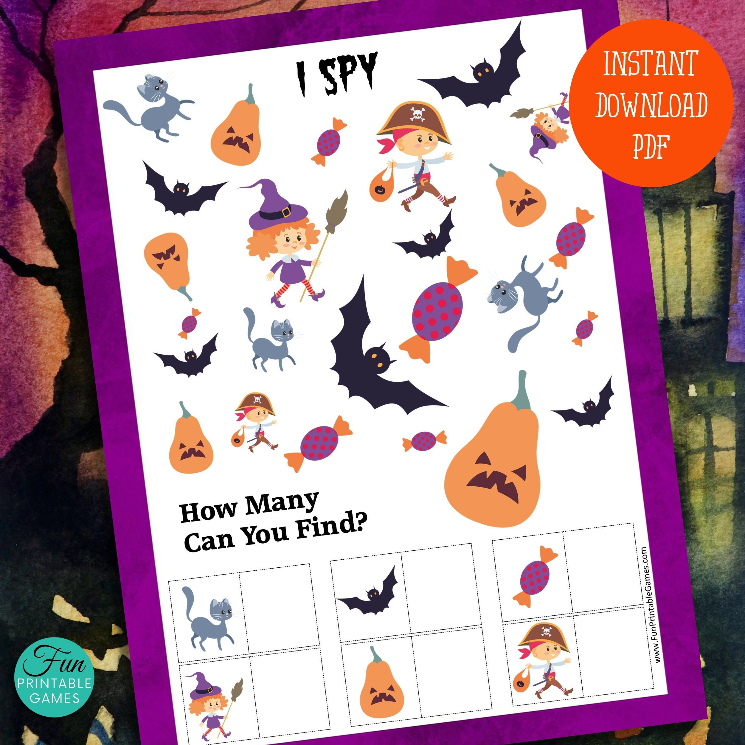 Halloween I Spy Printable Game Halloween Game for Kids - Etsy