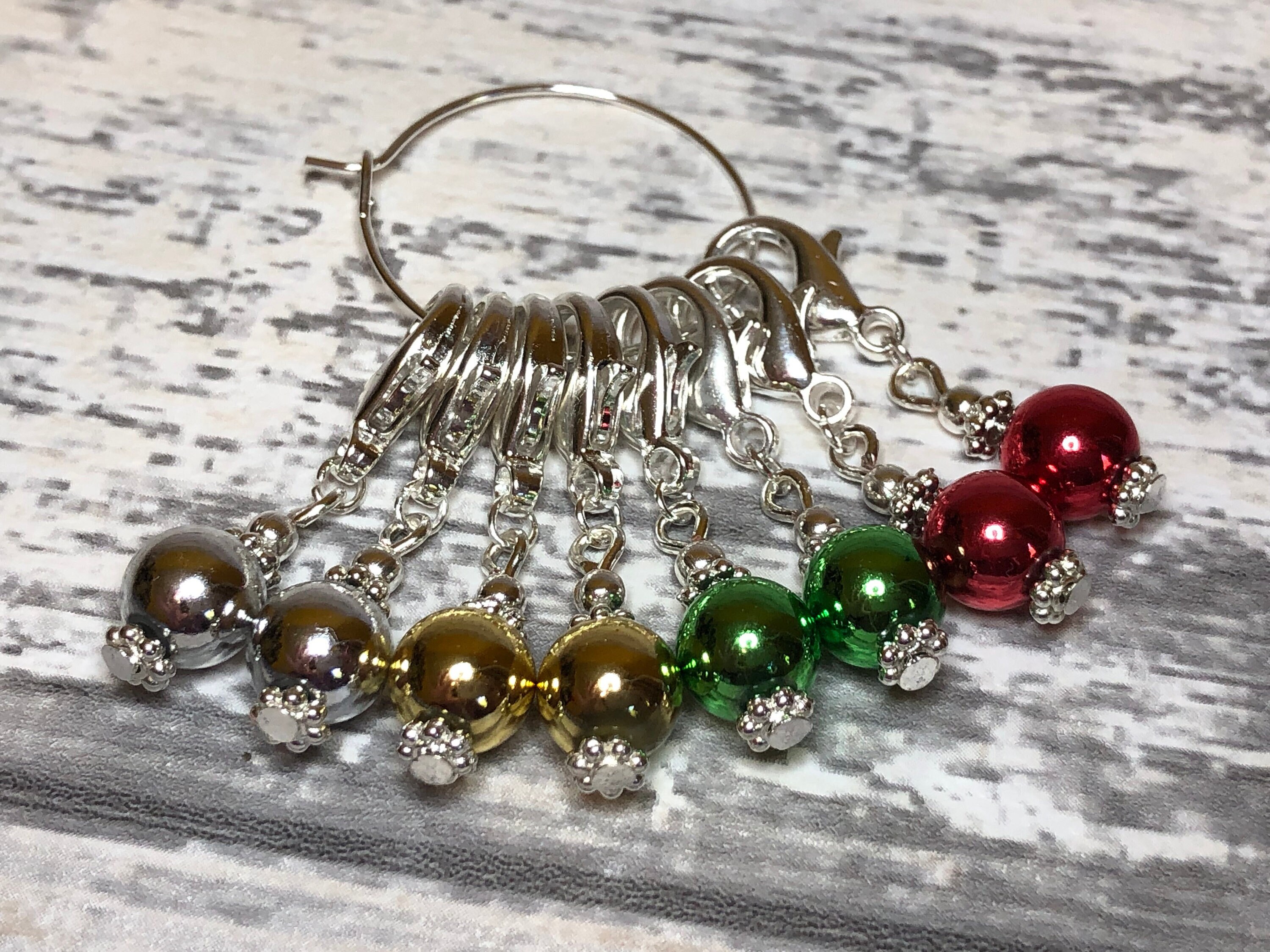 Stitch Markers/progress Markers Crochet Metallic Christmas Baubles - Etsy