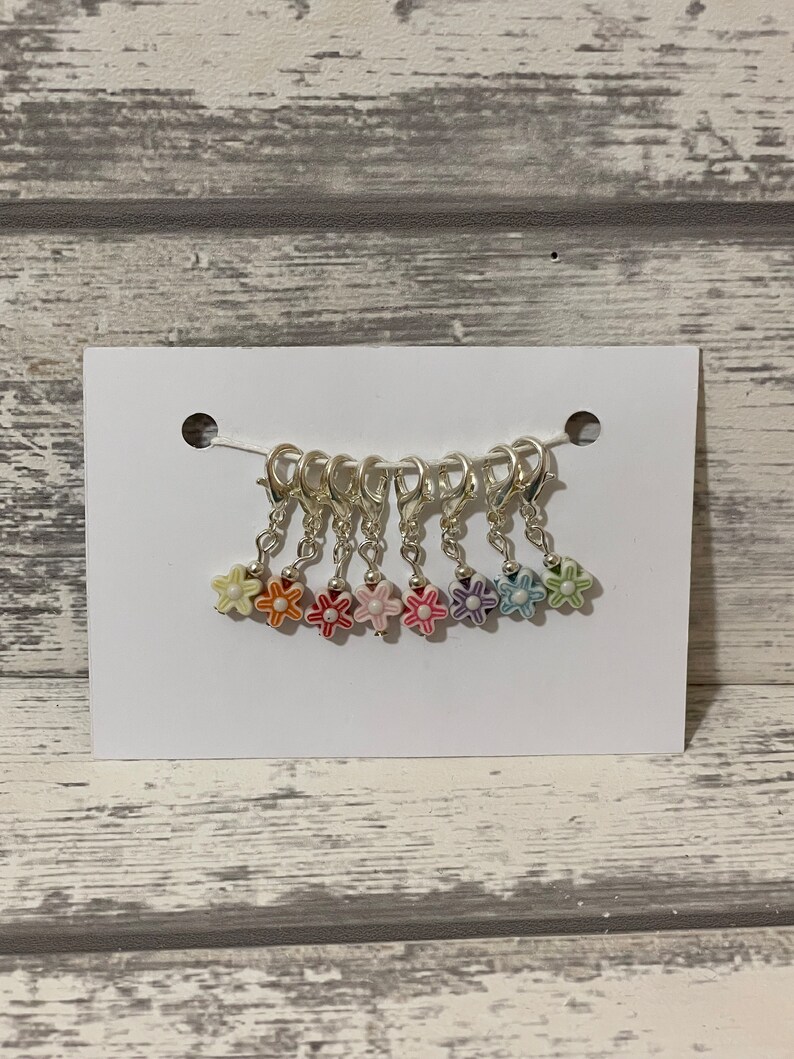 Stitch Markers/progress Markers Crochet Rainbow Daisy - Etsy