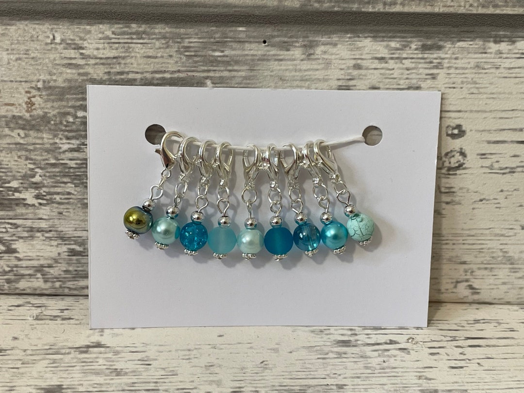 Stitch Markers/progress Markers Crochet Teal Mix - Etsy