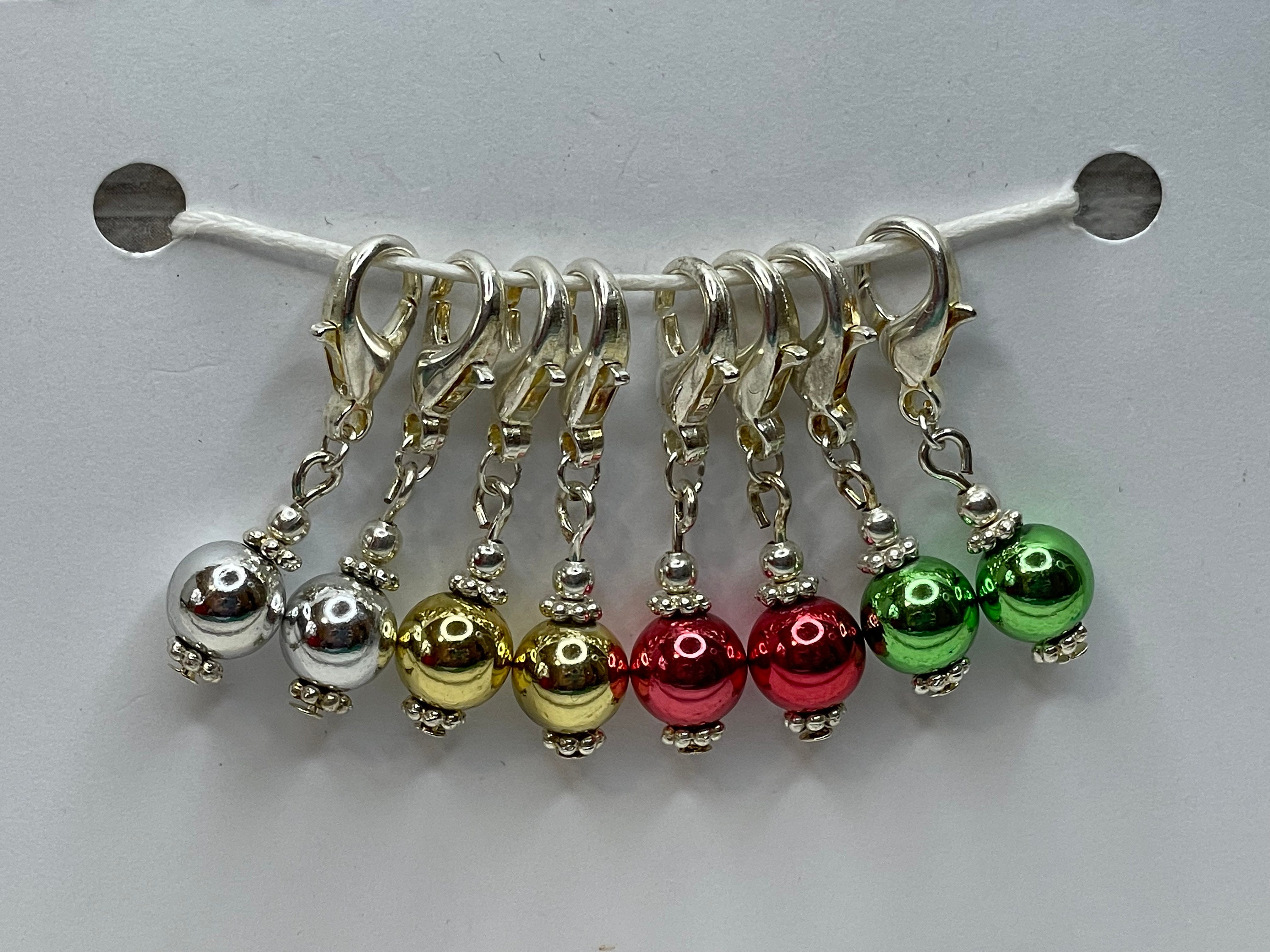 Stitch Markers/progress Markers Crochet Metallic Christmas Baubles - Etsy