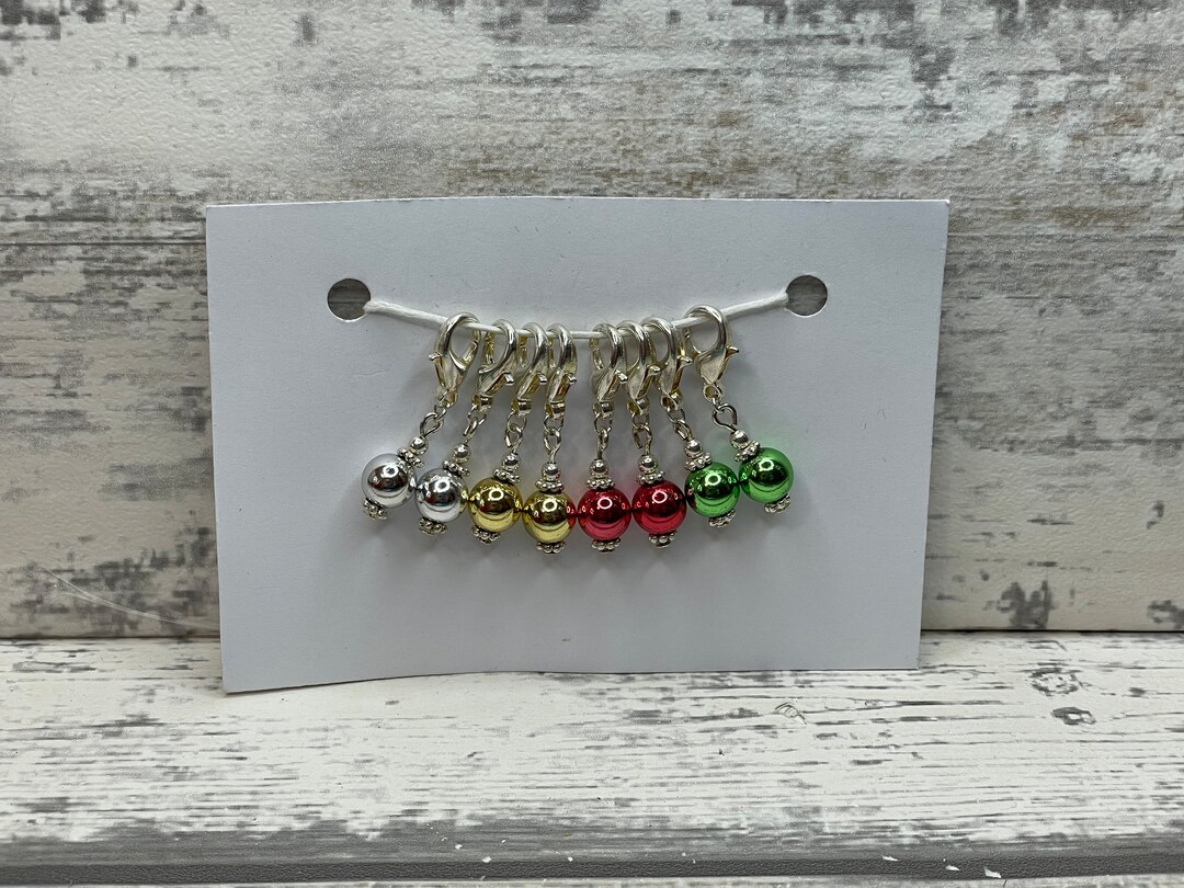 Stitch Markers/progress Markers Crochet Metallic Christmas Baubles - Etsy