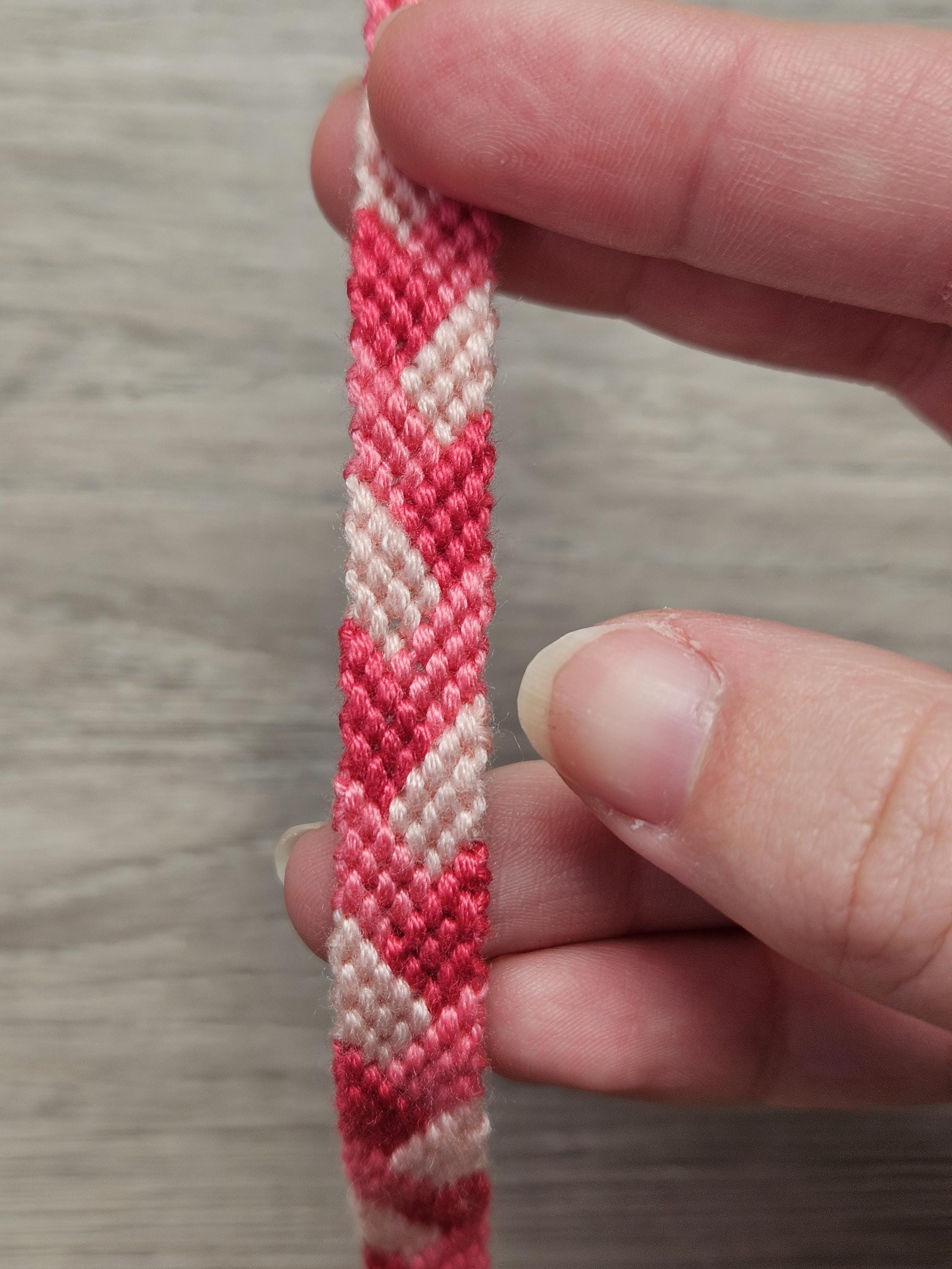 Valentine's Day Friendship Bracelet | Heart Pattern & Chevron | Red ...