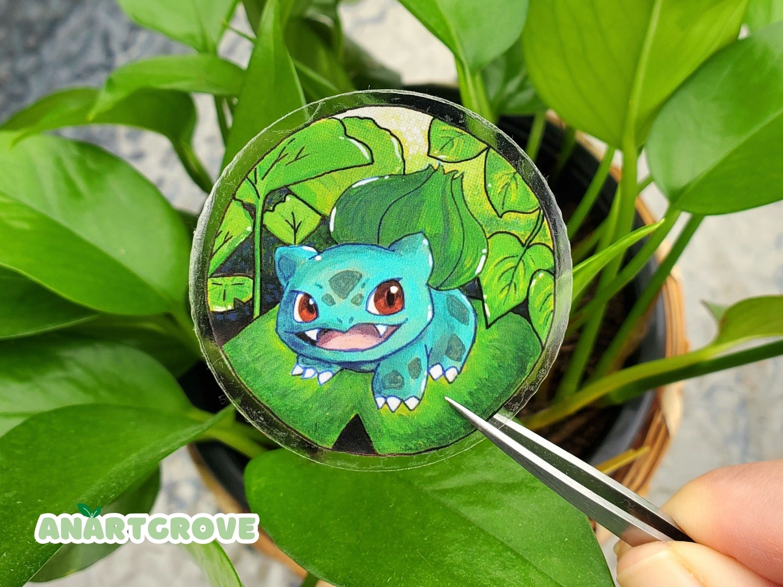 Bulbasaur Clear Vinyl Sticker Cute Pokemon Bulbasaur Vinyl Stickers ...