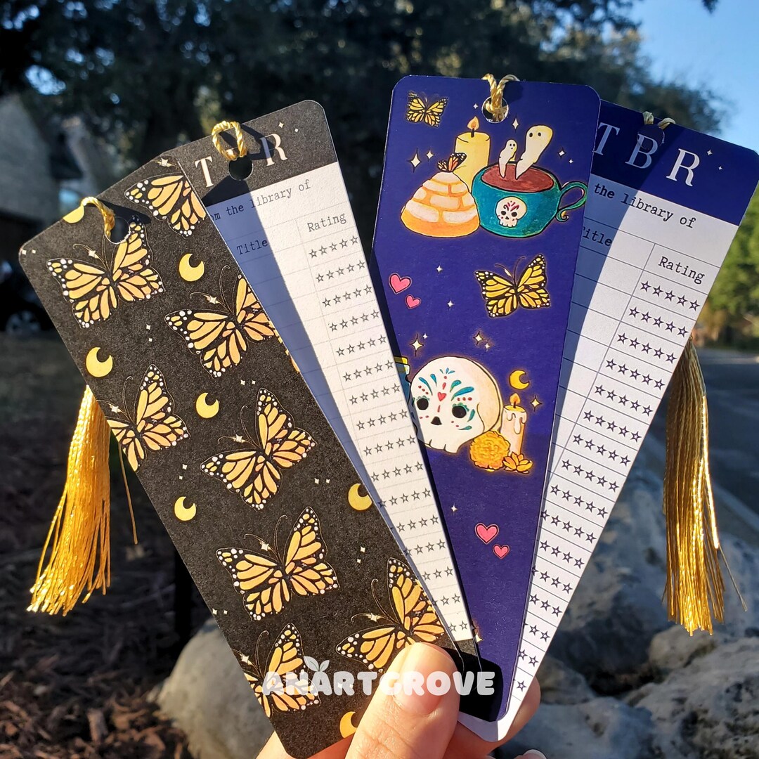Set Bookmarks: Library Checkout Cards With Golden Tassel 2 Pcs - Etsy