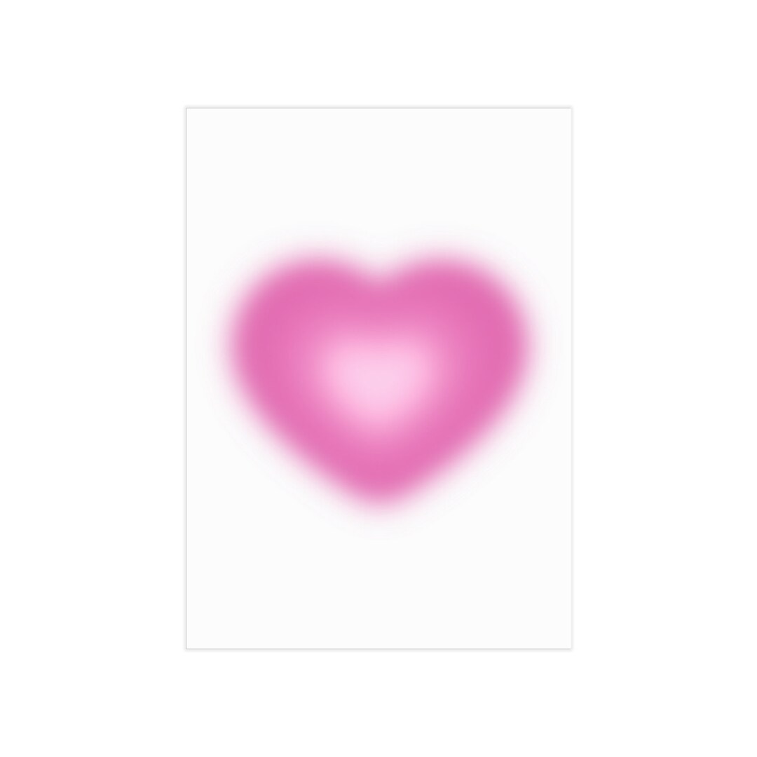 Pink Aura Heart Mini Print - Etsy