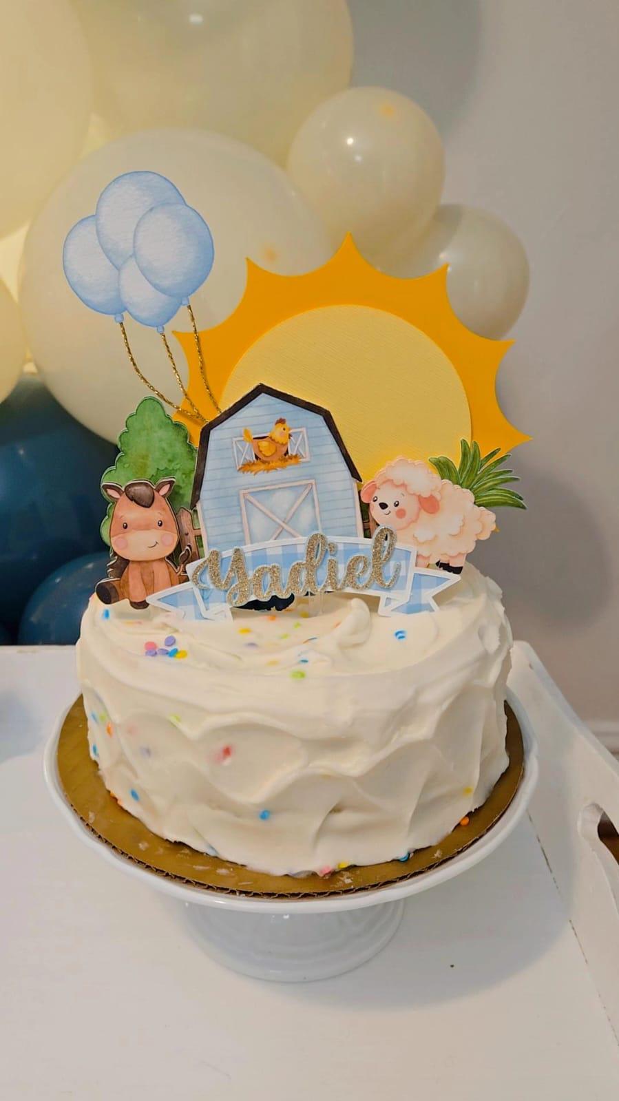 Blue Farm Cake Topper, Boy Blue, Farm Birthday, Blue Farm Topper, Boy ...