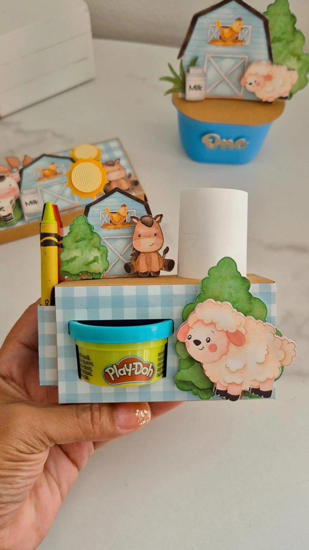 Blue Farm Play-doh Coloring Activity Box, Blue Farm Birthday Activity ...