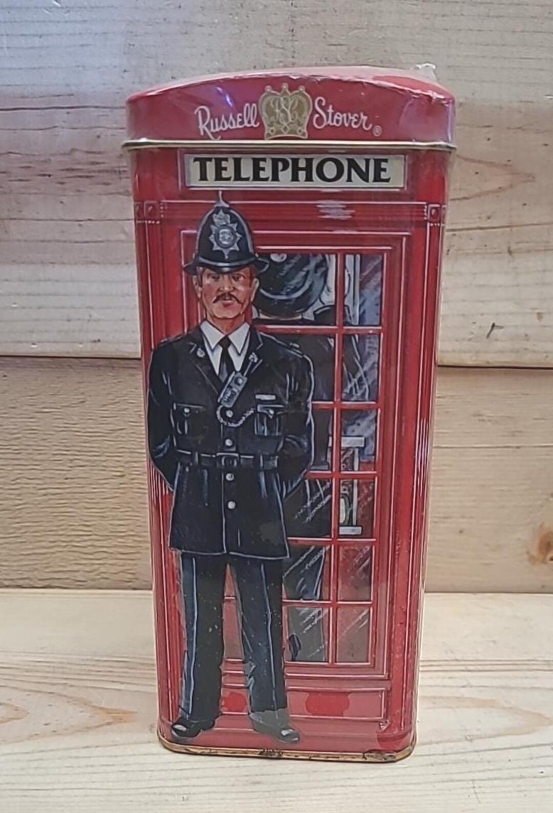 Vintage Russell Stover Candy Tin Bank: UK Red Phone Box, Sealed - Etsy