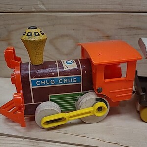 FISHER PRICE Train>1964 Vintage Wood Chug Chug #168>engine & Caboose ...