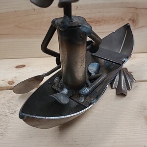 Metal Art Sculpture>moose Rowing Canoe! Fun Collectible - Etsy