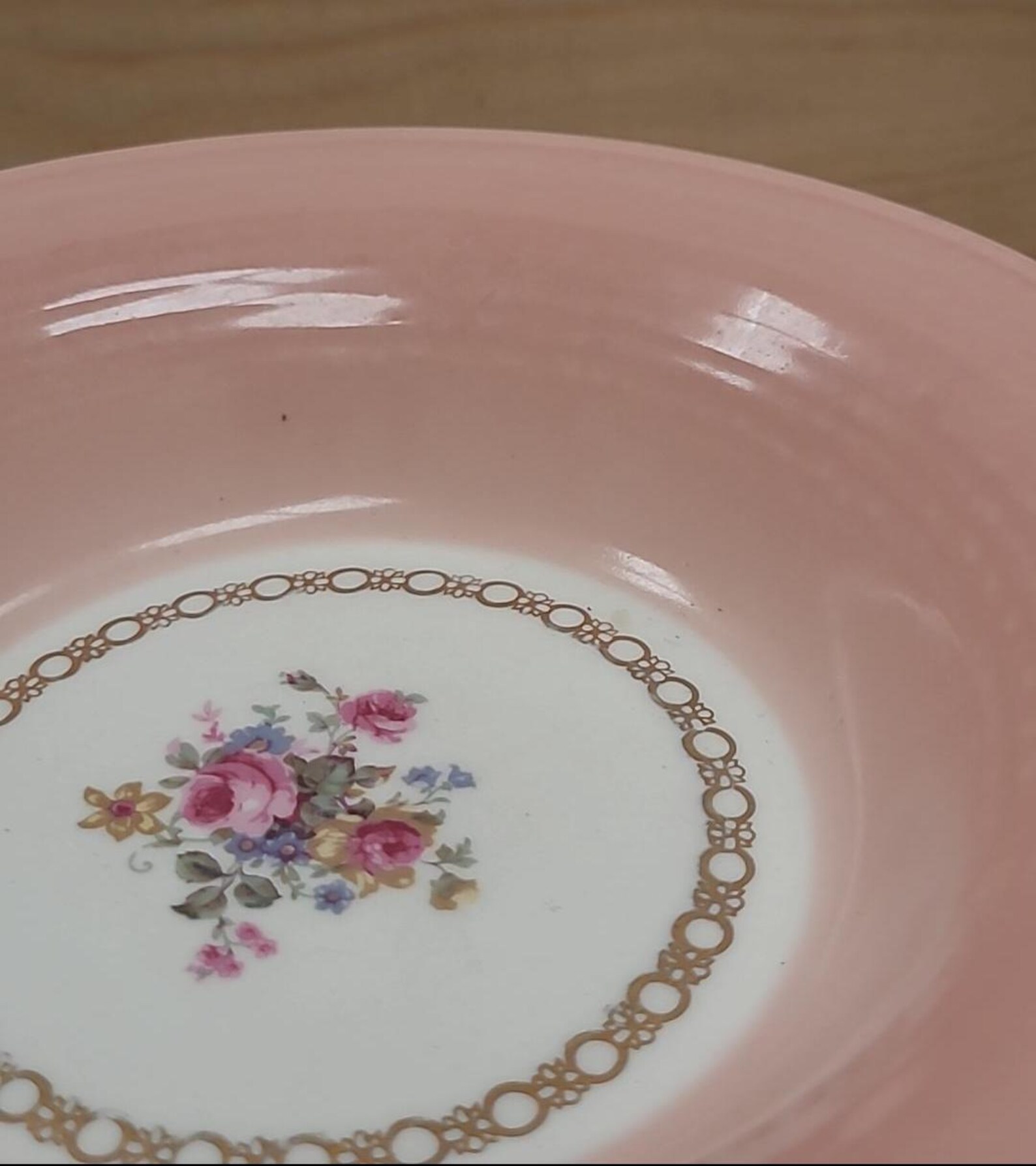 Set of 4 Vintage Limoges Pink Porcelain Bowls: English Rose, 22K Gold ...