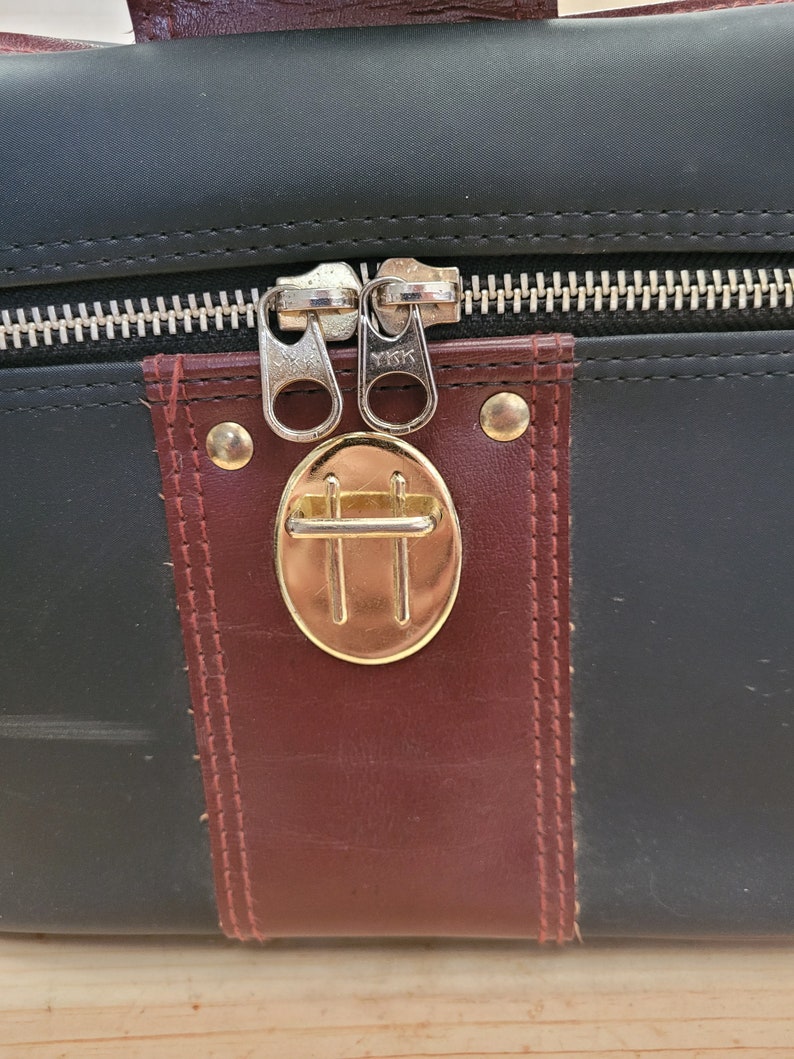 SEARS 1980 Vintage Travel/cosmetic/train Case/bag>maroon & Black Vinyl ...