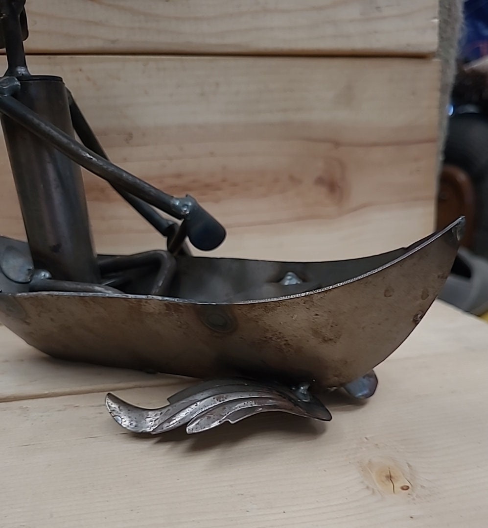Metal Art Sculpture>moose Rowing Canoe! Fun Collectible - Etsy