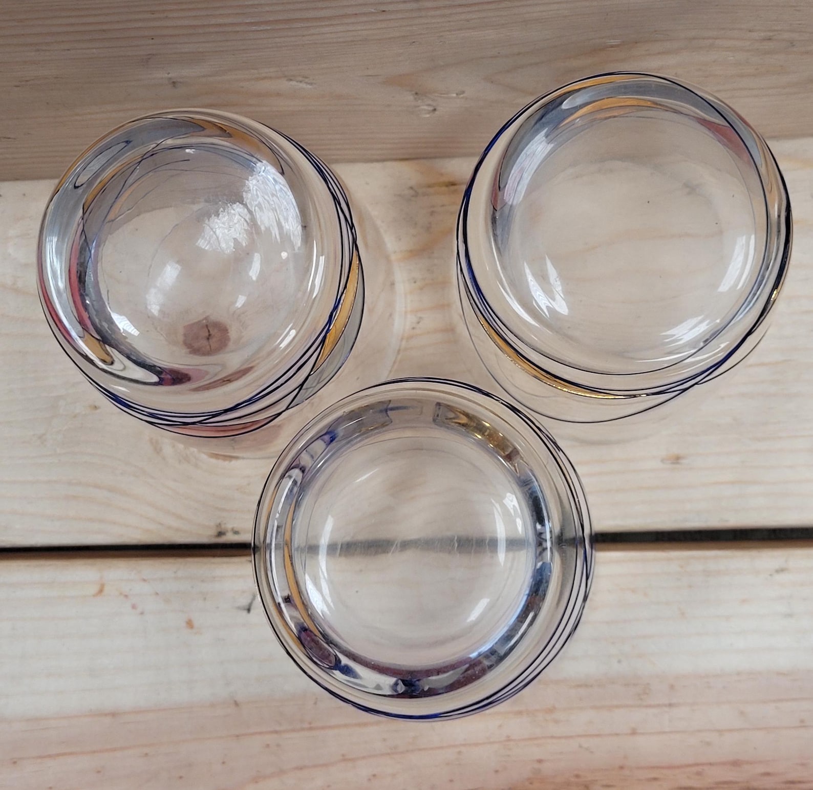 Set of 3 Highball >mosaic Stained Glass Design Vintage Elegant Glasses ...