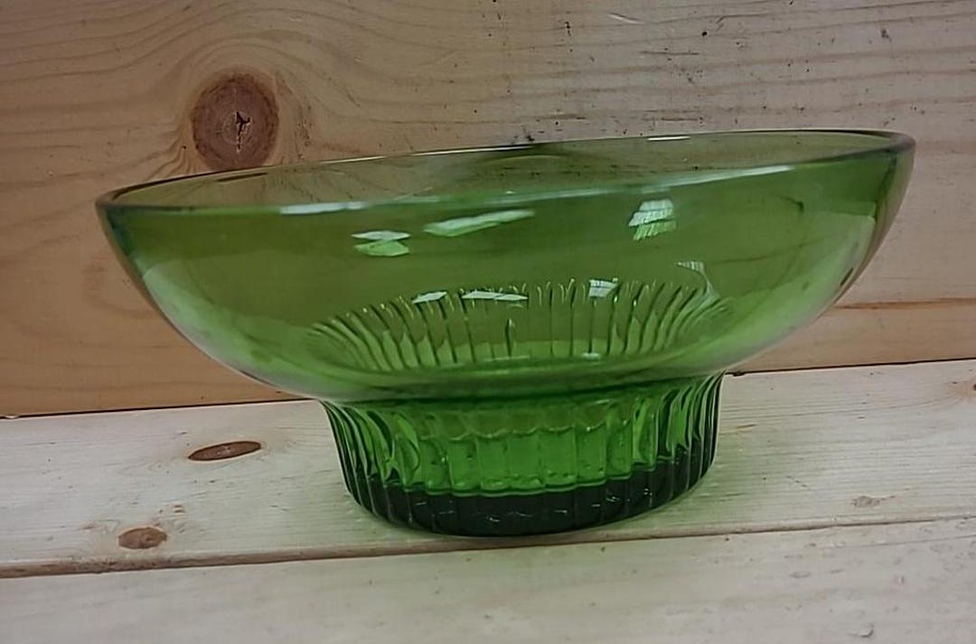 EMERALD GREEN Vintage Glass Dish/bowl>a.l. Randall>mid-century Modern ...