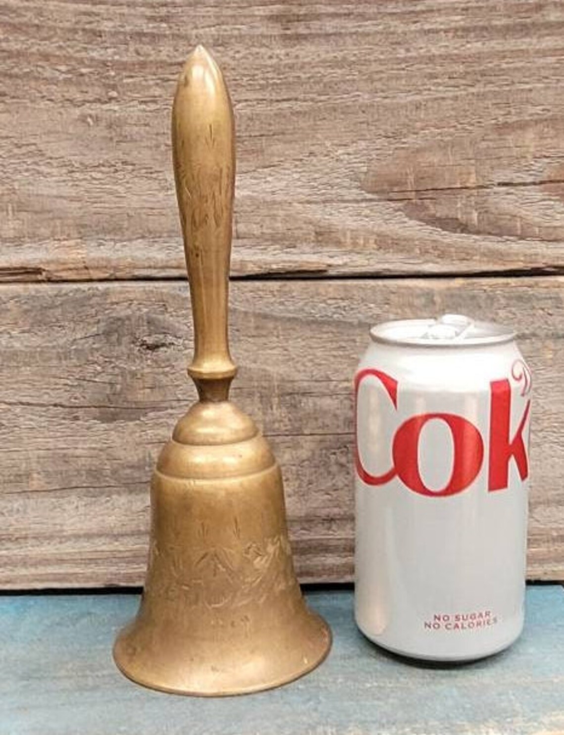 Vintage Solid Brass Bell/made in India/patina/9 X 3.5 Working Bell - Etsy