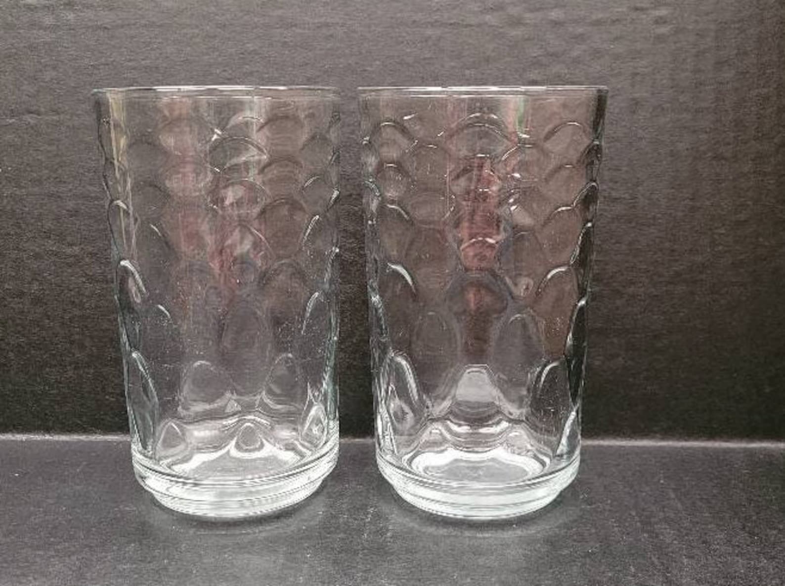 80's Glassware/libbey16oz BUBBLE Glass Tumblers Eet of 2 Libbey Vintage ...