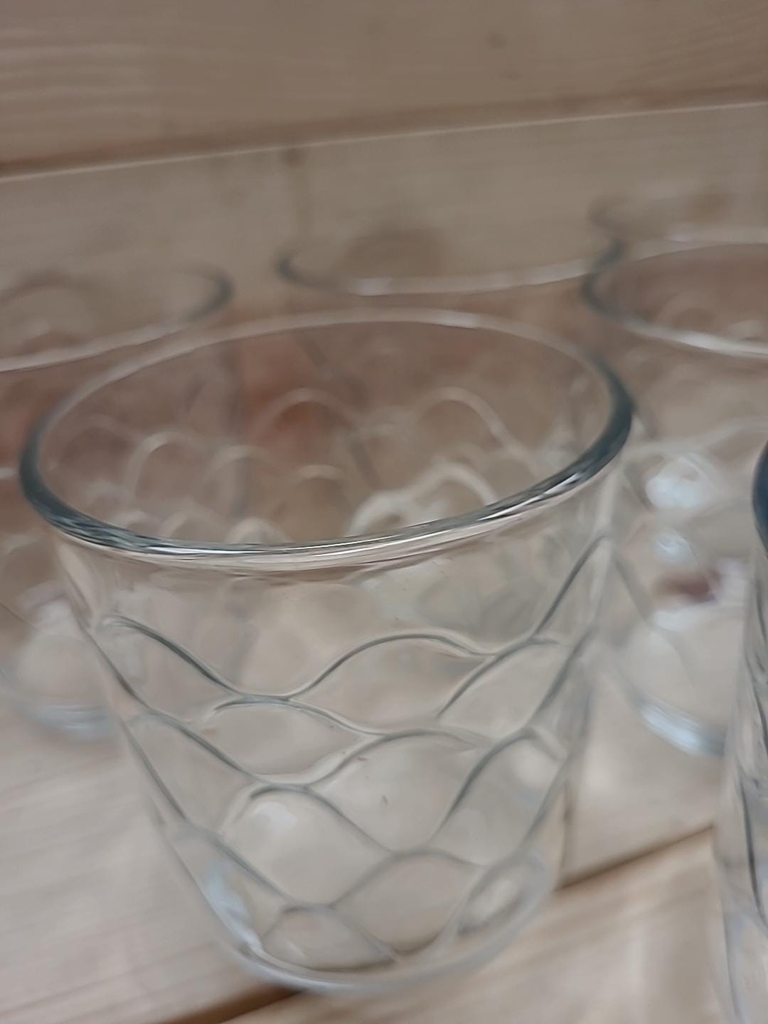 Vintage Wavy Glass LIBBEY**BUBBLE** Set of 6 Glasses>.8oz Clear Juice ...