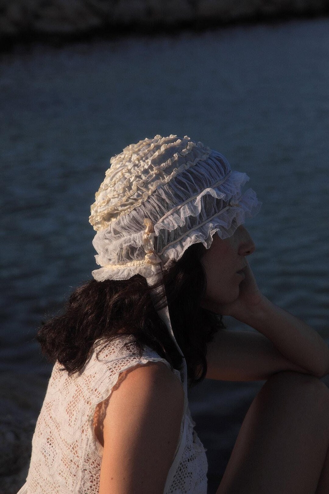 Antique 1920s Silk and Tulle Bonnet, Early 20th Century Silk Wedding ...