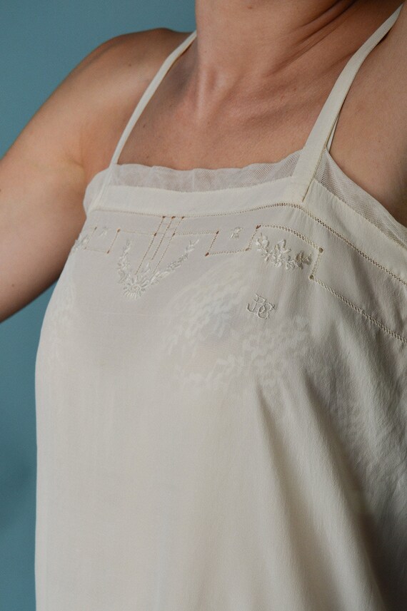 Antique 1920s Cream Silk Dress, Early 20th Century Em… - Gem