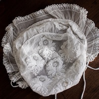 Ruffled Linen Baby Bonnet: Ivory, Dusty Pink Blue Ruffle Bonnet ...