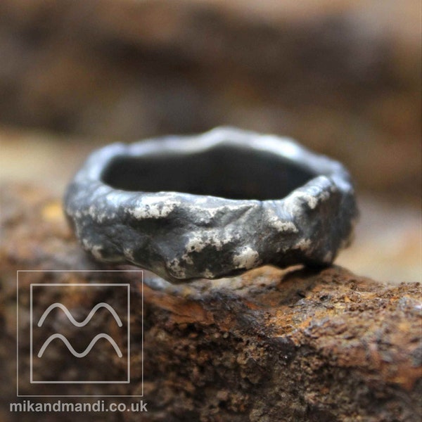 Oxidized Silver Ring - Etsy