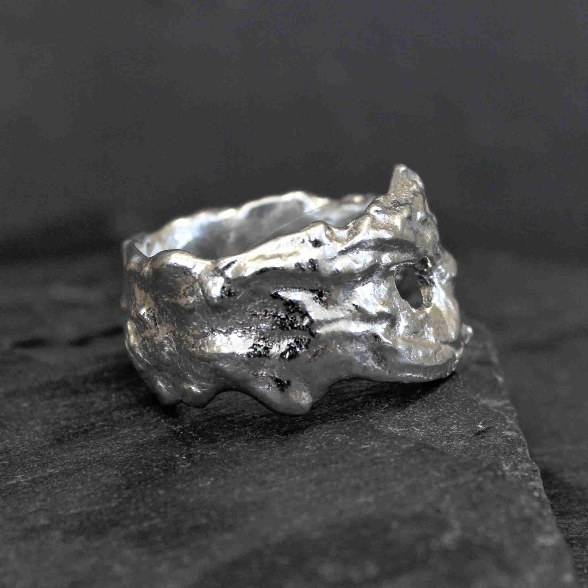 Sterling Silver Freeform Raw Molten Ring Chunky Open Ring - Etsy UK