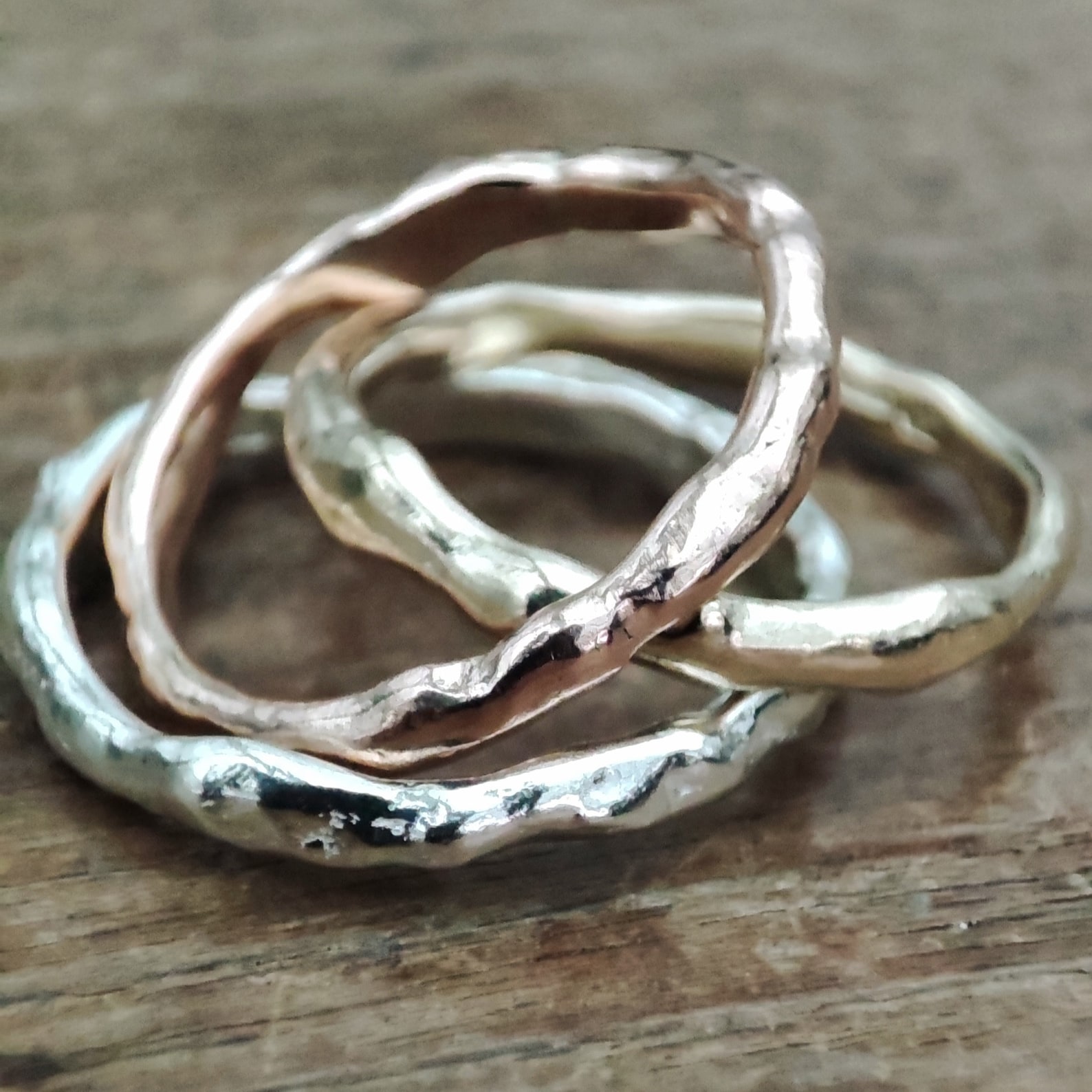 The White Gold Rock | Organic Molten 9ct Gold Ring | Unique Shape Ring ...