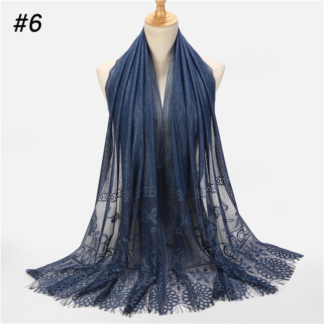 Stunning, Fine Lace Royal Blue Scarf - Etsy