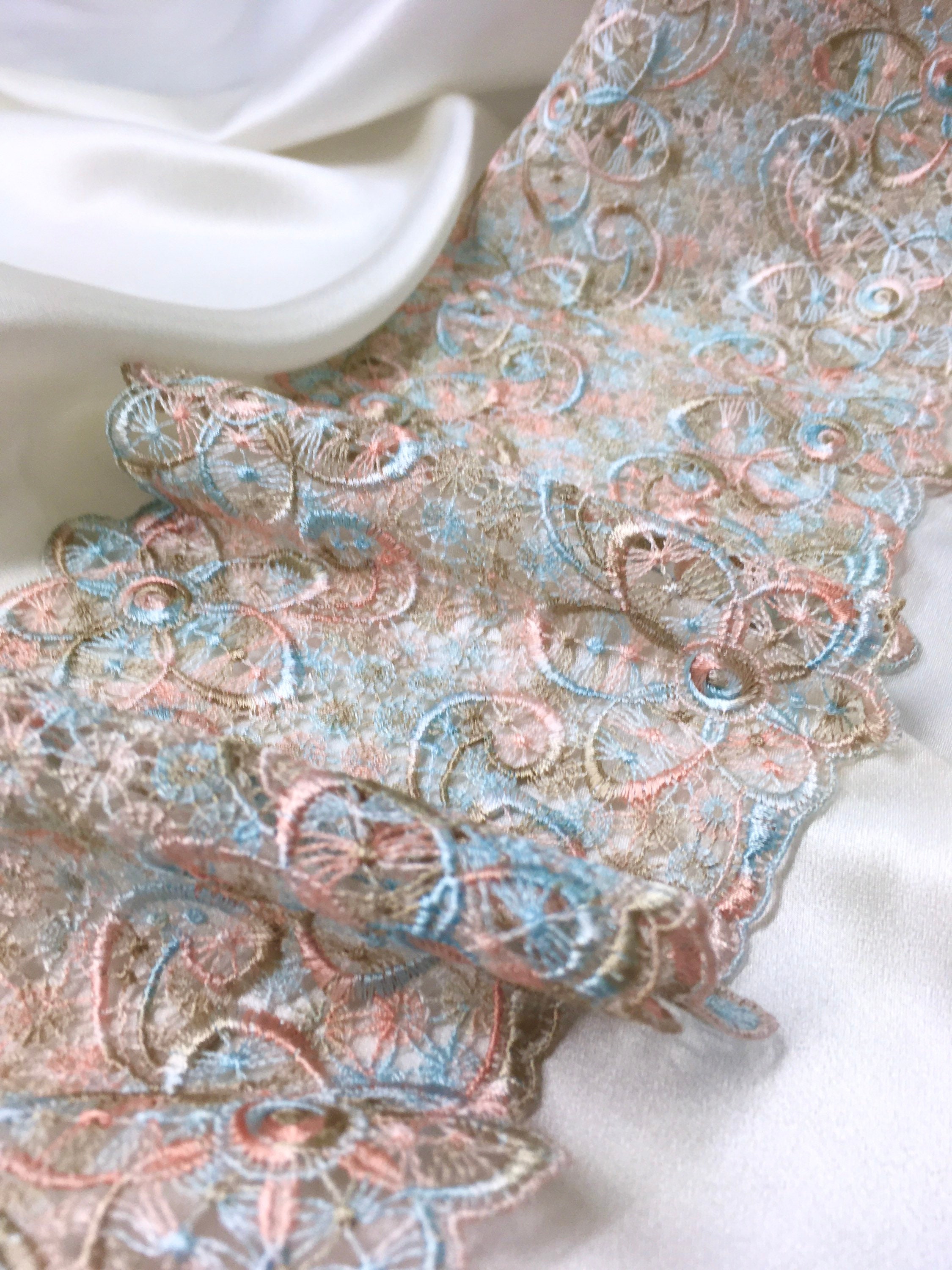 Pink Blue Macrame Lace Trim, Both Sides Scalloped, Macrame Ribbon - Etsy