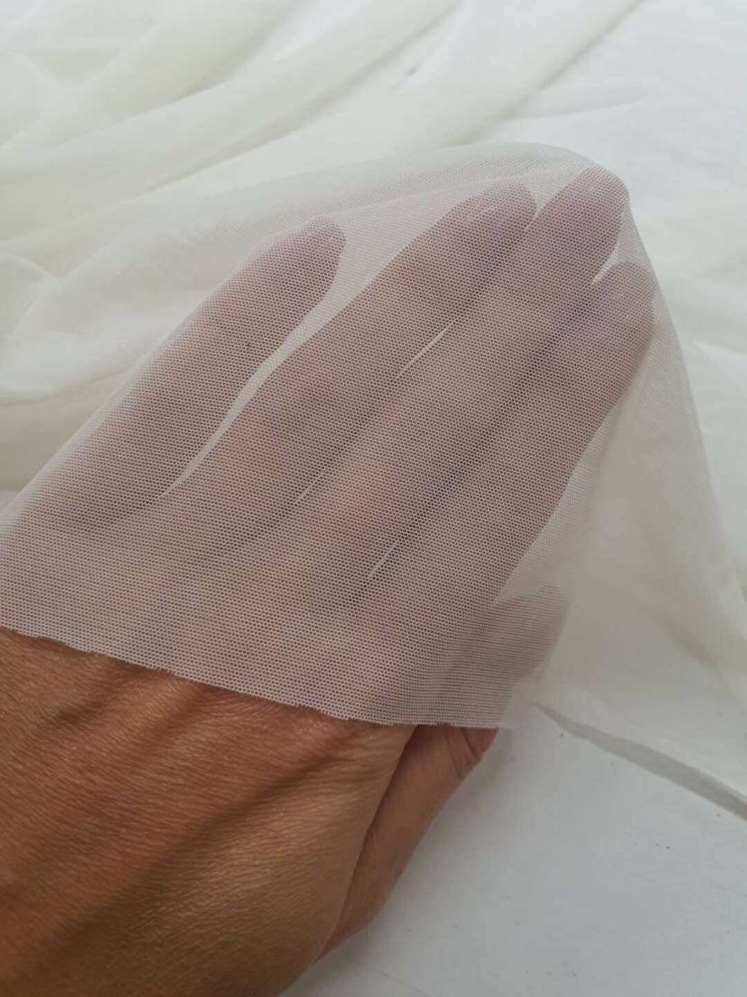 Milk White Stretch Tulle Fabric, Elastic Mesh Fabric, Tulle for ...