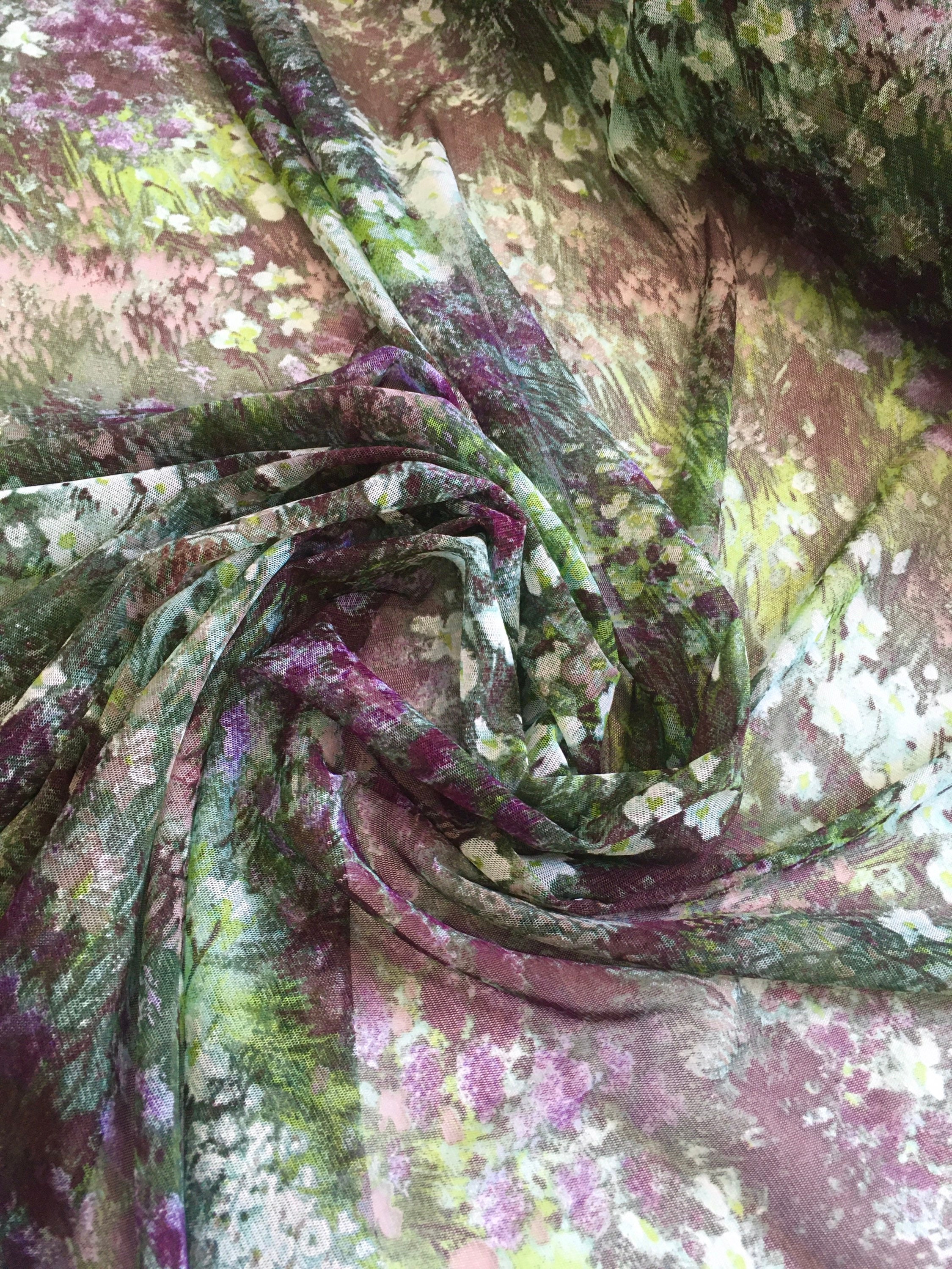 Floral Printed Mesh Fabric - Etsy