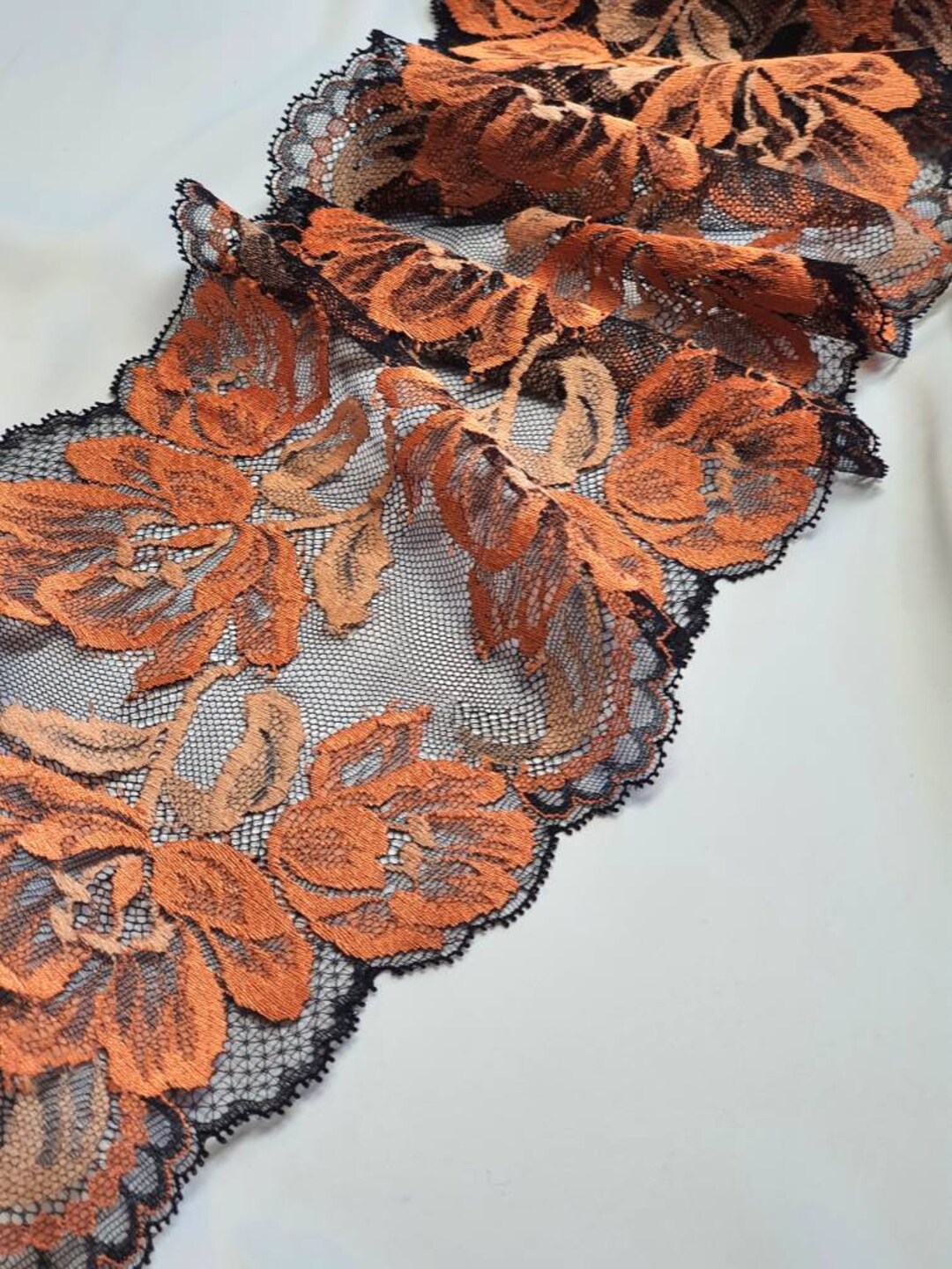 Flower Motive Stretch Lace Trim, Scalloped Lace, Bra Making, Lingerie ...