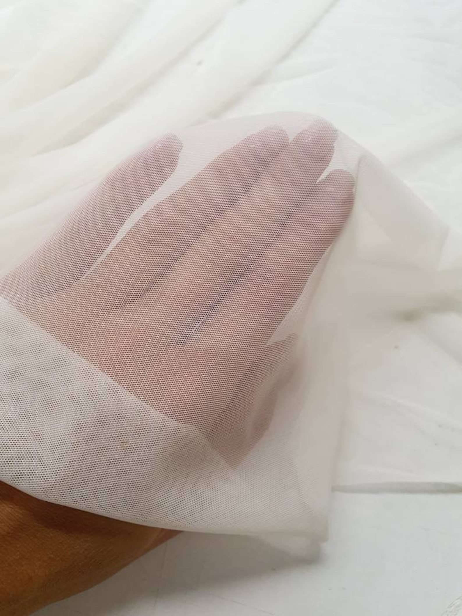 Milk White Stretch Tulle Fabric, Elastic Mesh Fabric, Tulle for ...