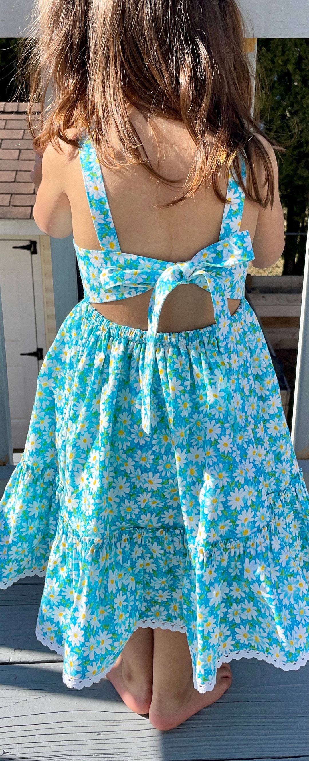 Girls' Open Back Floral Dress, Sleeveless Summer Outfit - Etsy