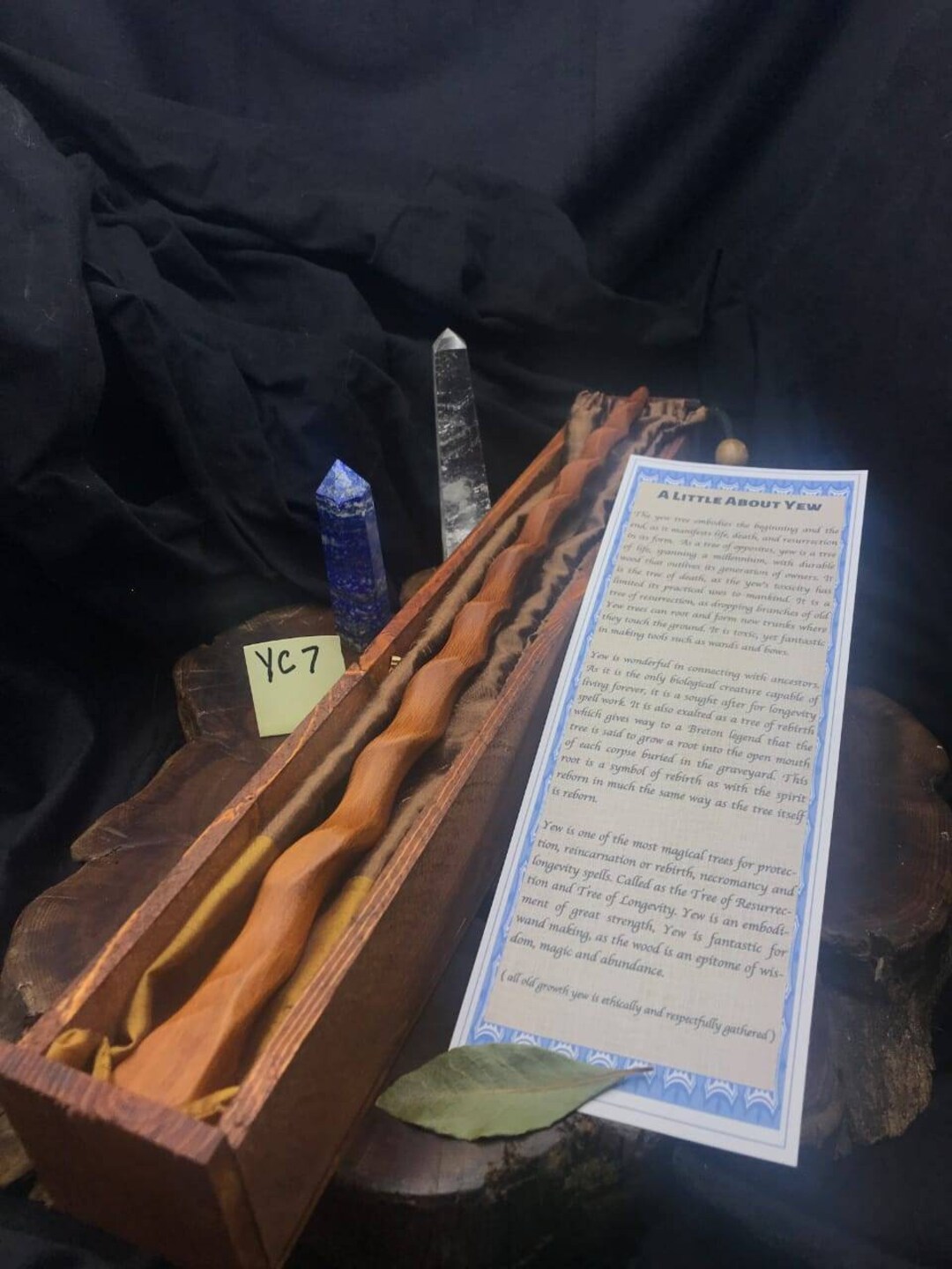 Sacred Yew Wand, Handmade Wiccan Yew Wood, Rare Old Growth Lightning ...