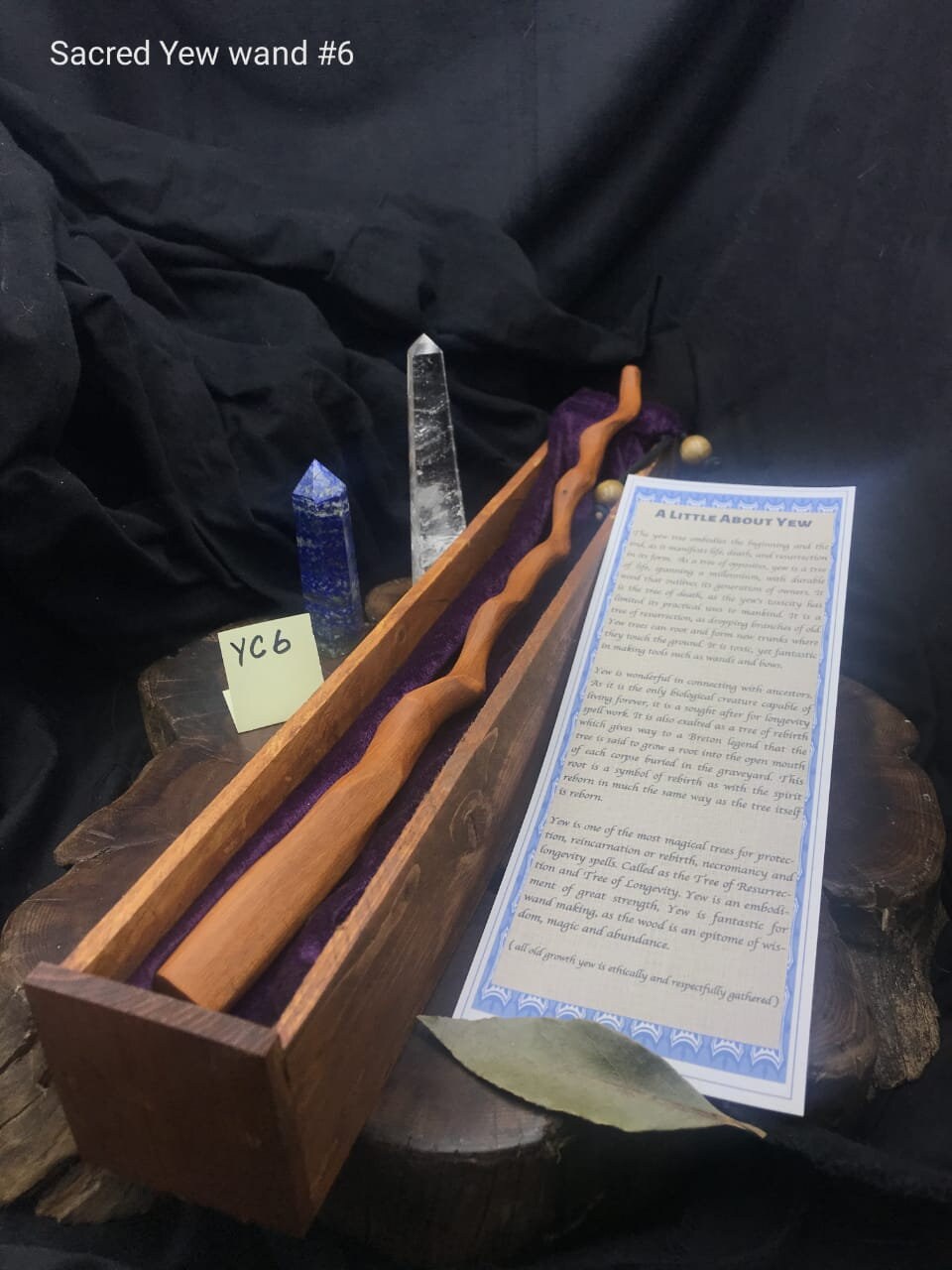 Sacred Yew Wand, Handmade Wiccan Yew Wood, Rare Old Growth Lightning ...