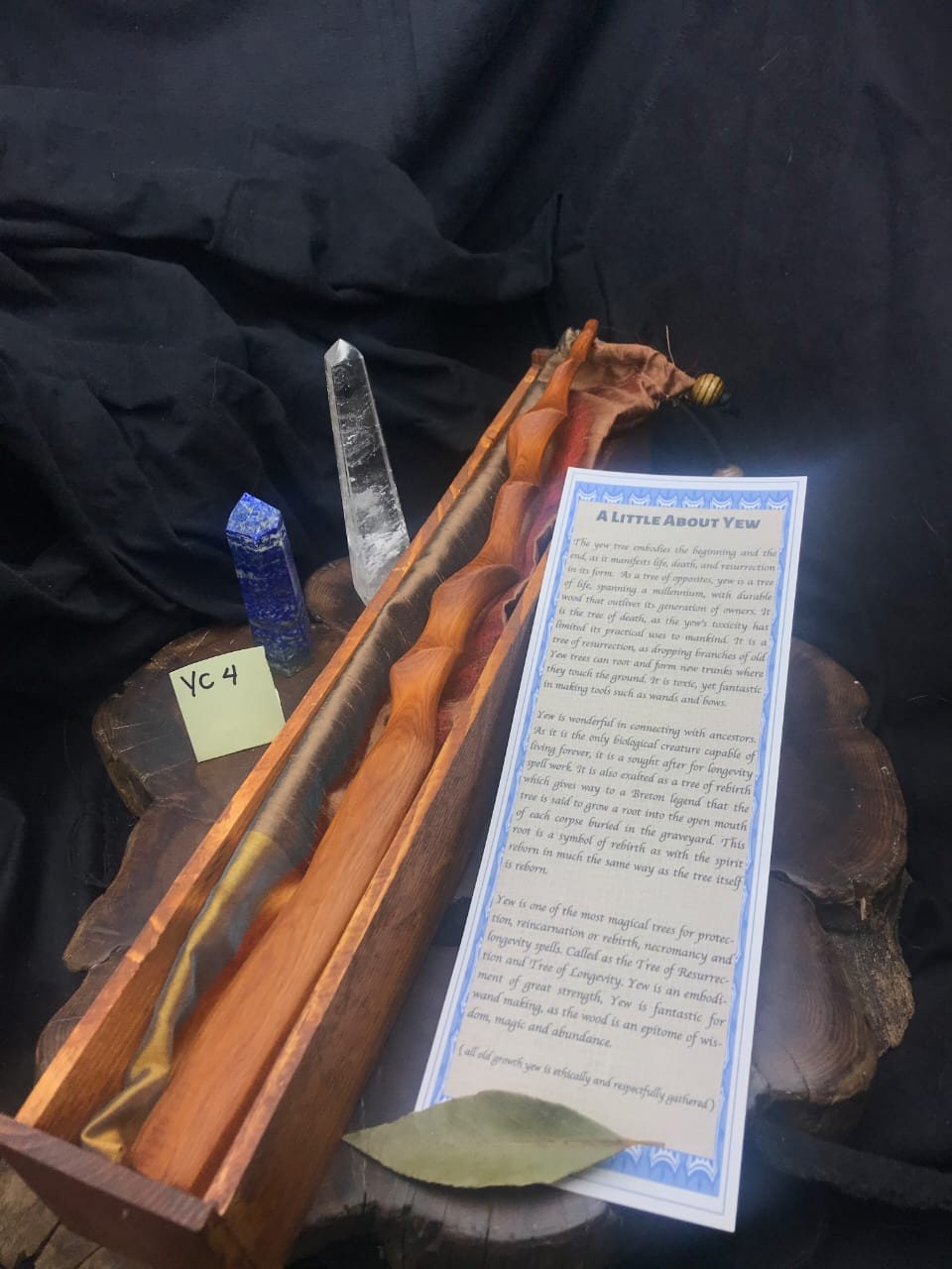 Sacred Yew Wand, Handmade Wiccan Yew Wood, Rare Old Growth Lightning ...