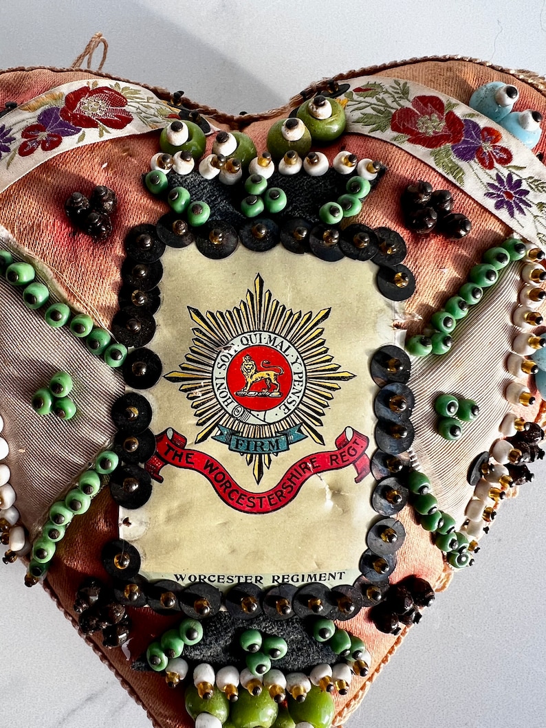 Antique WW1 Sweetheart Pin Cushion Worcester Regiment - Etsy