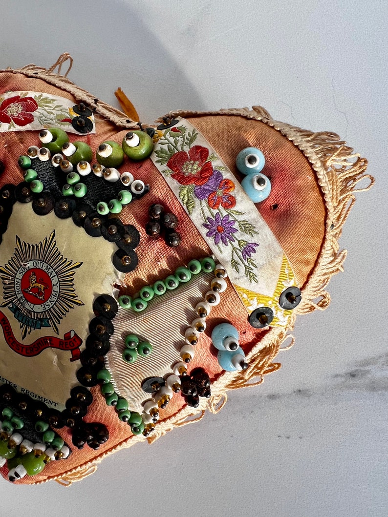 Antique WW1 Sweetheart Pin Cushion Worcester Regiment - Etsy