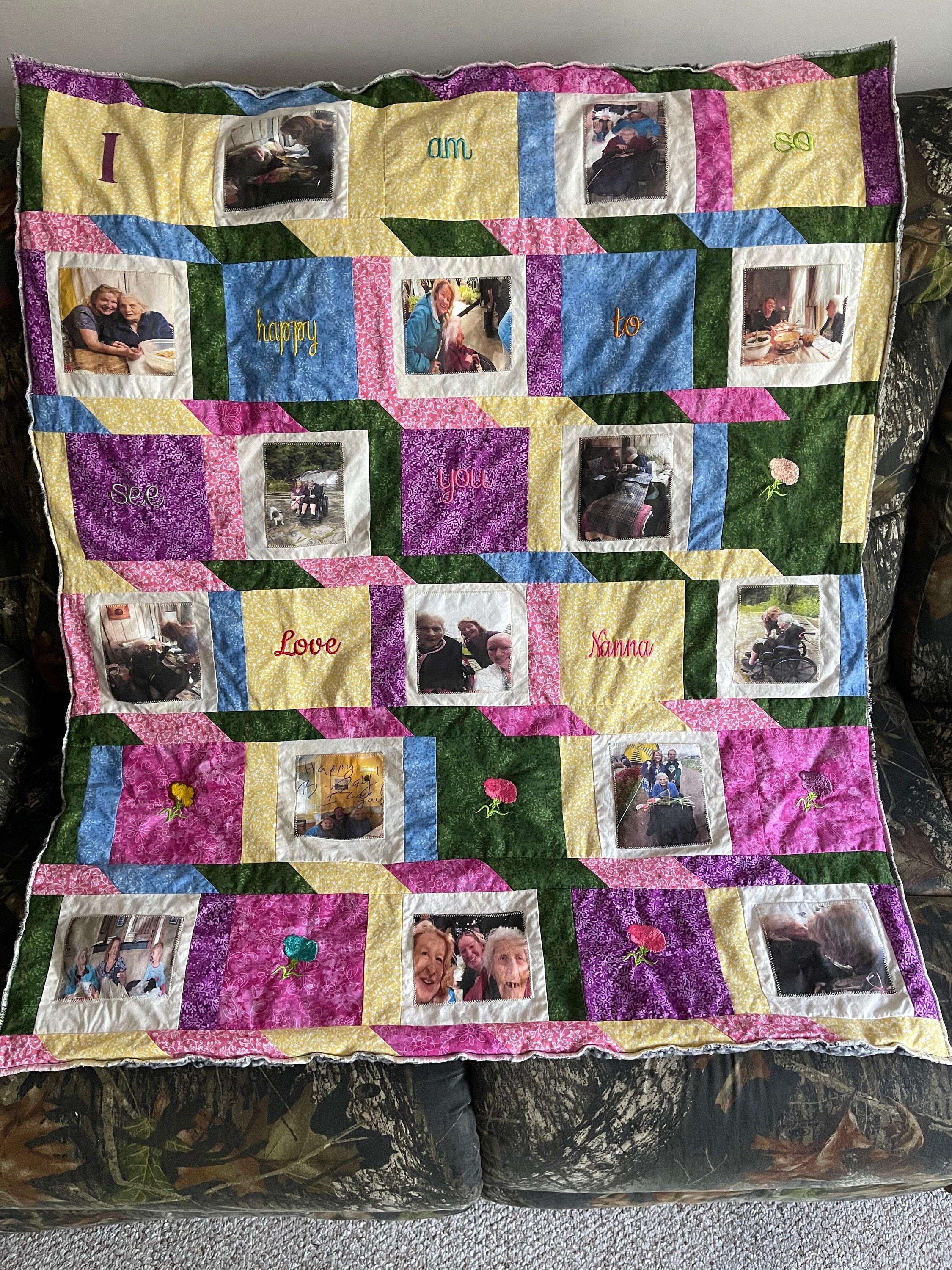 Memory Quilt, Custom Memory Quilt,keep Sake Quilt,picture Quilt, Photo ...
