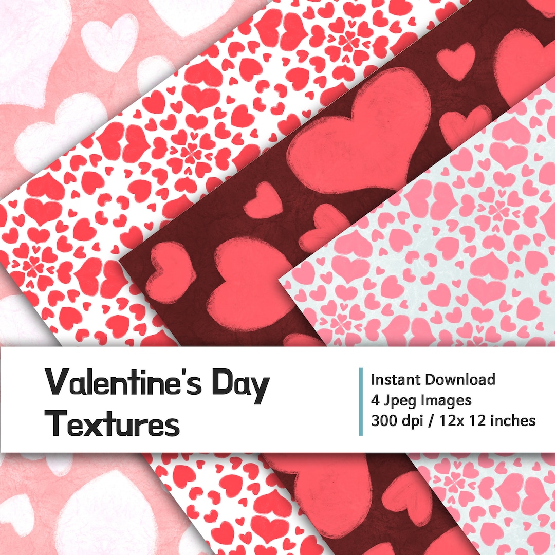 Valentine's Day Textures Digital Download Instant Download Valentine's ...