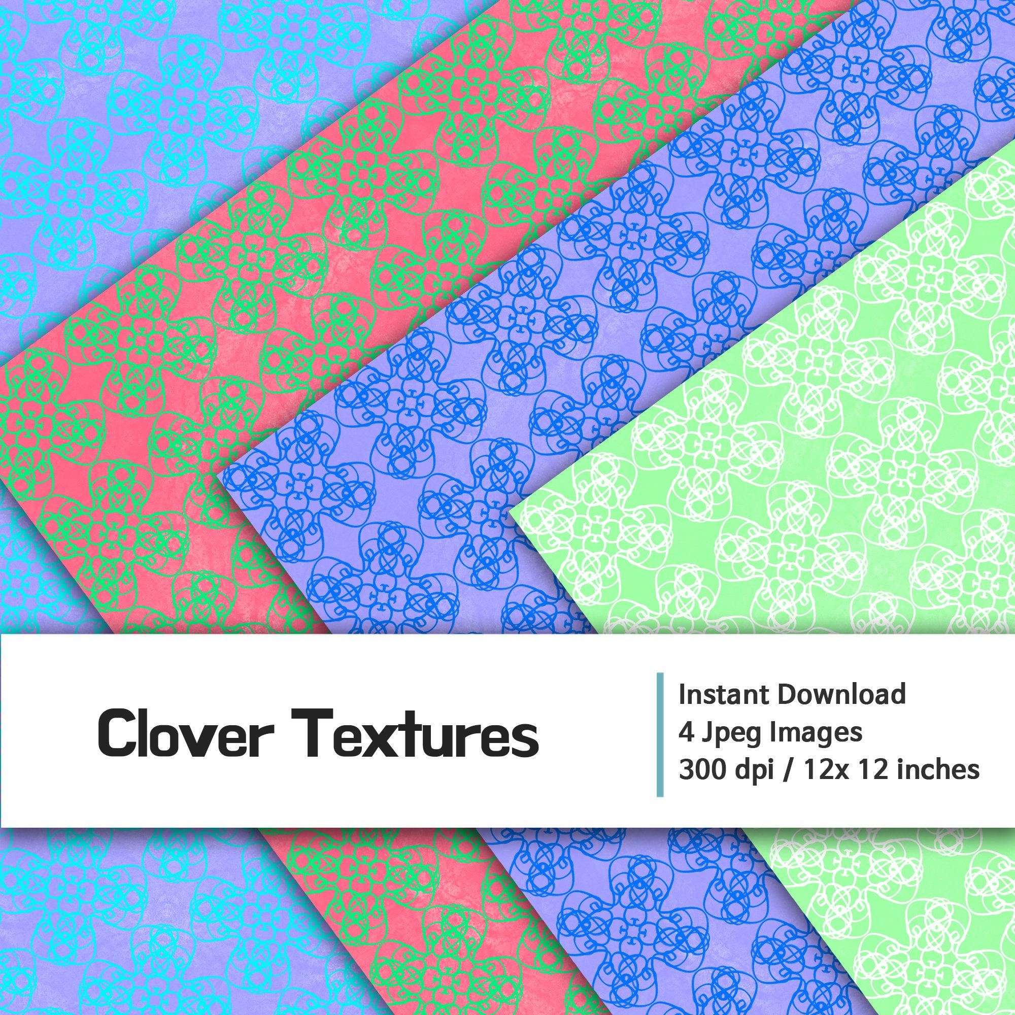 Clover Textures Digital Download,instant Download,clover Textures Paper ...