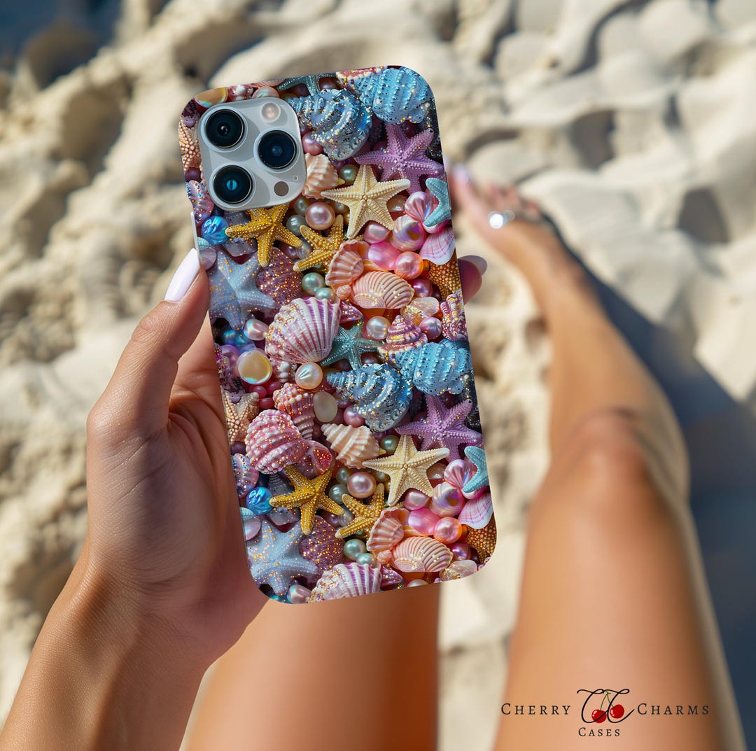 Starfish and Seashell Phone Case, Ocean Aesthetic Cover, Beach Lover ...