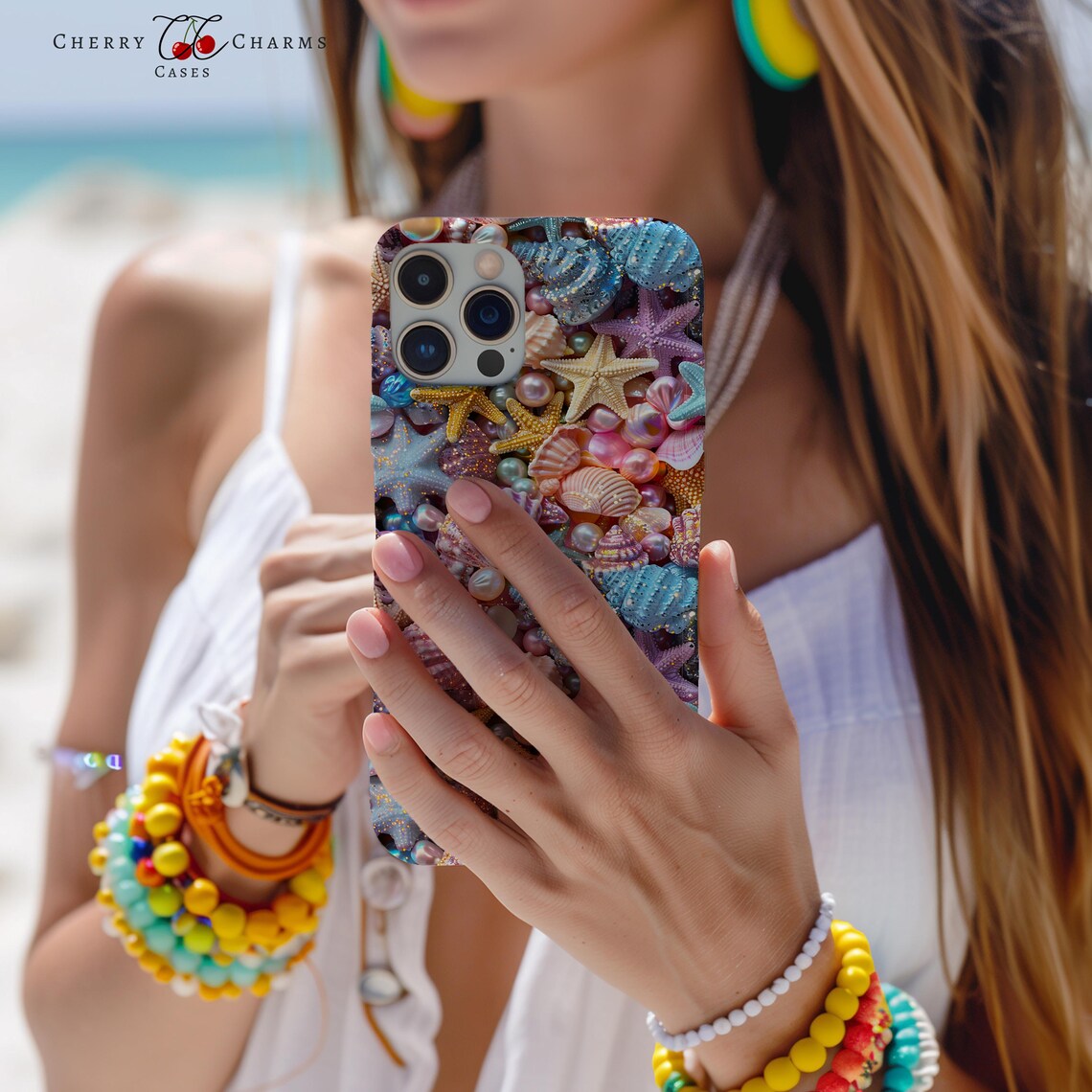 Starfish and Seashell Phone Case, Ocean Aesthetic Cover, Beach Lover ...