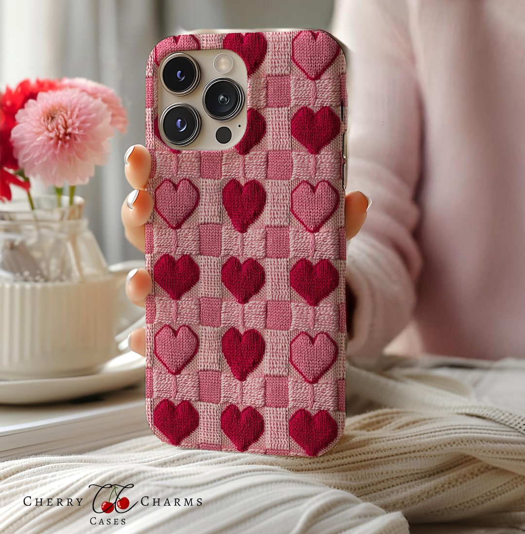Knitted Heart Phone Case, Love Aesthetic, Gift for Her, Magsafe,iphone ...