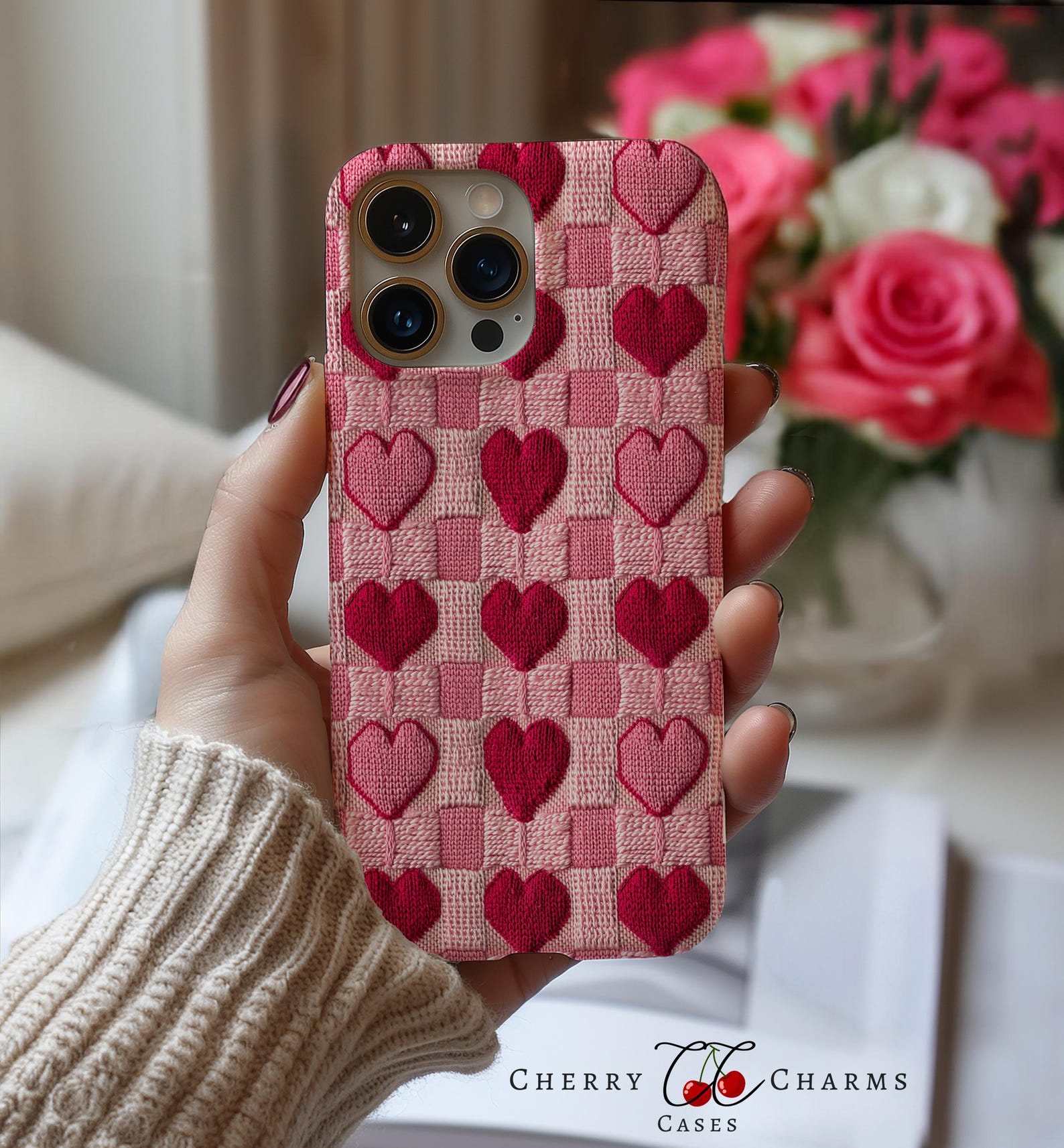 Knitted Heart Phone Case, Love Aesthetic, Gift for Her, Magsafe,iphone ...