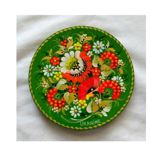 Wall Painted Plate Hand Painted Wooden Plate Ukrainian Style - Etsy